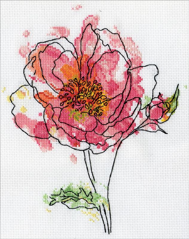 "Pink Floral" | Cross Stitch Kit