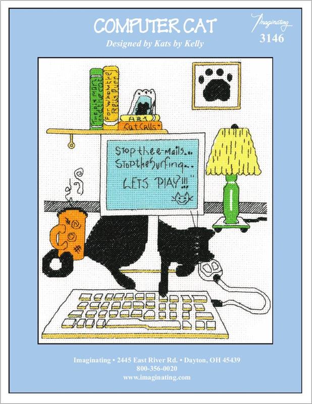"Computer Cat - KBK" | Cross Stitch Pattern