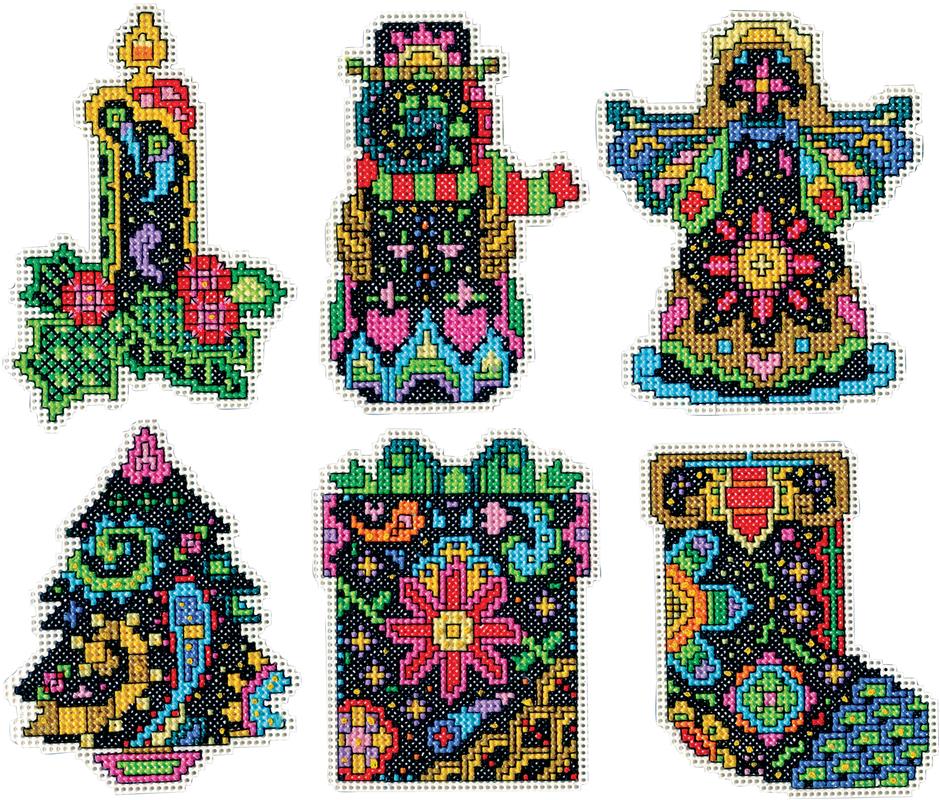 "Christmas Fantasy Plastic Canvas Ornament Kit"