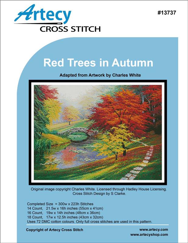 "Red Trees in Autumn" | Cross Stitch Pattern