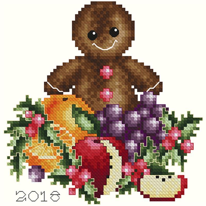 "Gingerbread Man Ornament" | Cross Stitch Pattern