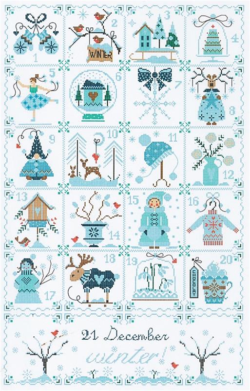 "Shabby Winter Calendar" | Cross Stitch Pattern