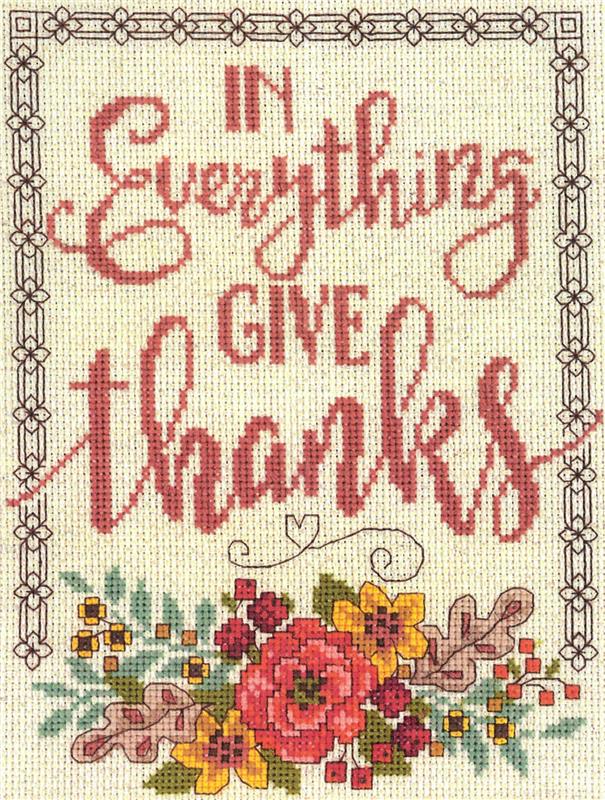 "Give Thanks Floral" | Cross Stitch Pattern