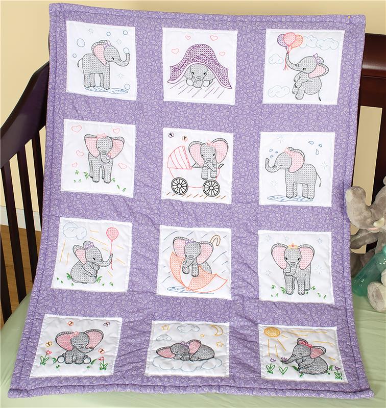 "Elephants (Quilt Blocks)" | Cross Stitch Item