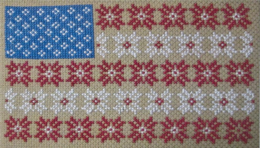 American Flag Cross Stitch Pattern
