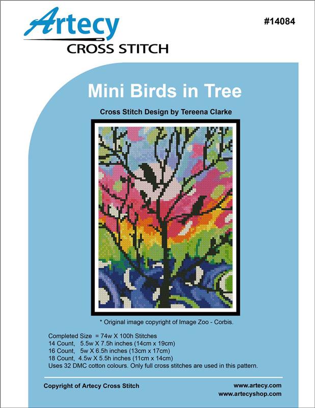 "Mini Birds in Tree" | Cross Stitch Pattern