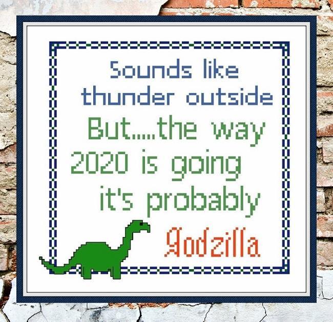 "Godzilla" | Cross Stitch Pattern