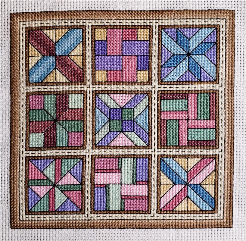 "Quilt Blocks 6 - Mocha" | Cross Stitch Pattern