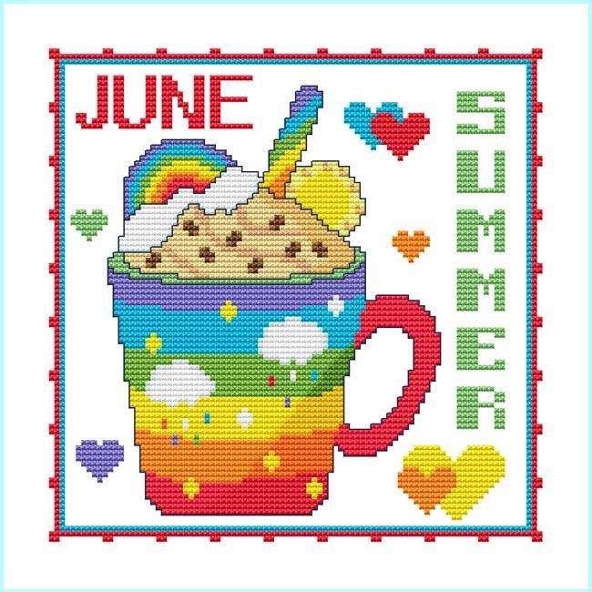 "A Year Of MUGS - June" | Cross Stitch Pattern