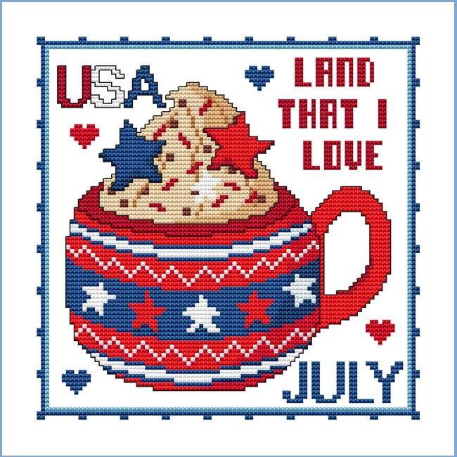 "A Year Of MUGS - July" | Cross Stitch Pattern