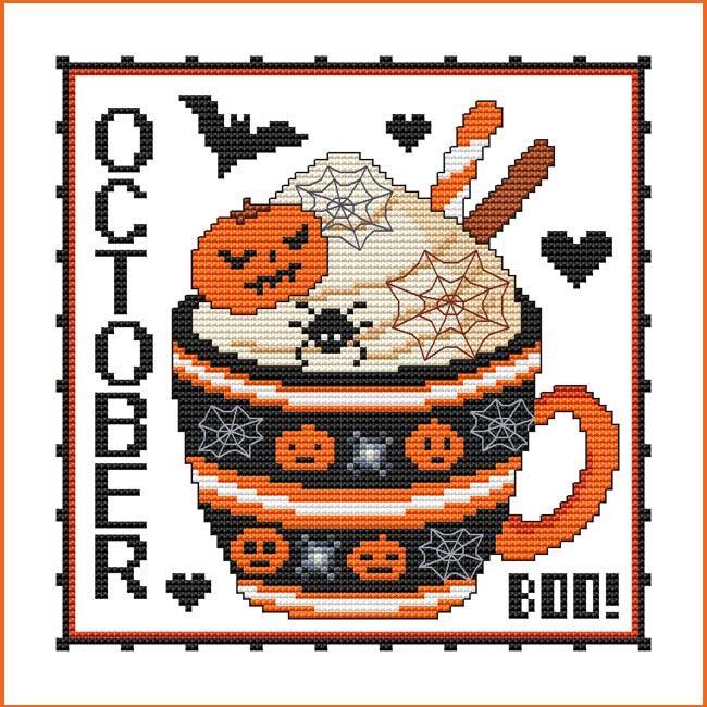 "A Year of Mugs - October" | Cross Stitch Pattern