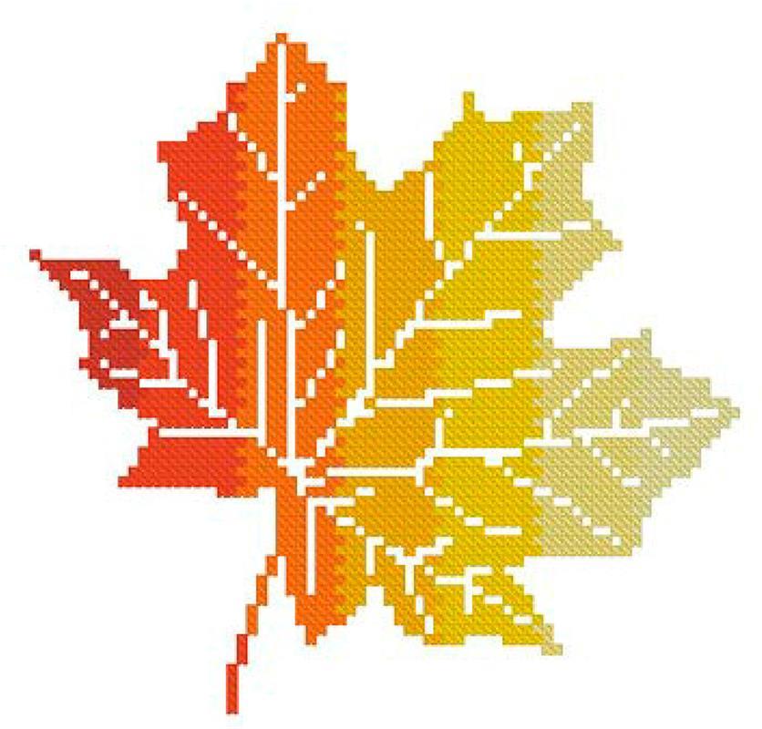 "Colorful Leaf" | Cross Stitch Pattern