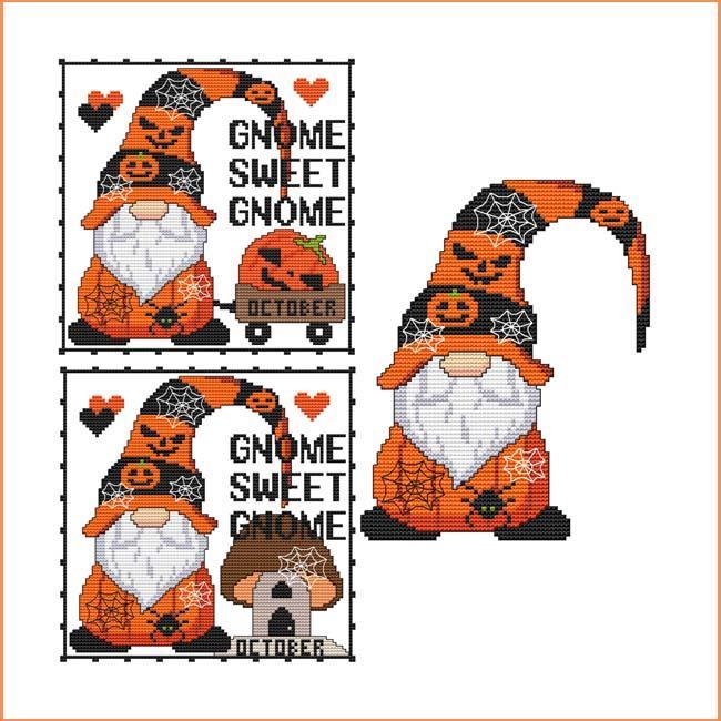 "A Year of GNOMES - October" | Cross Stitch Pattern