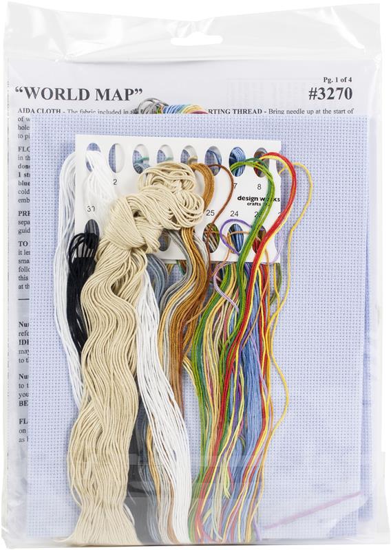"World Map" | Cross Stitch Kit