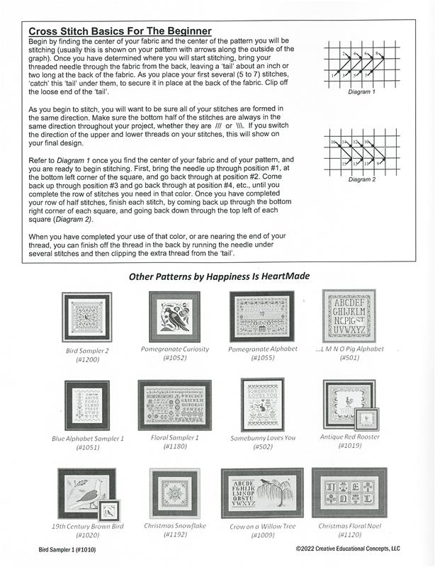 "Bird Sampler 1" | Cross Stitch Pattern