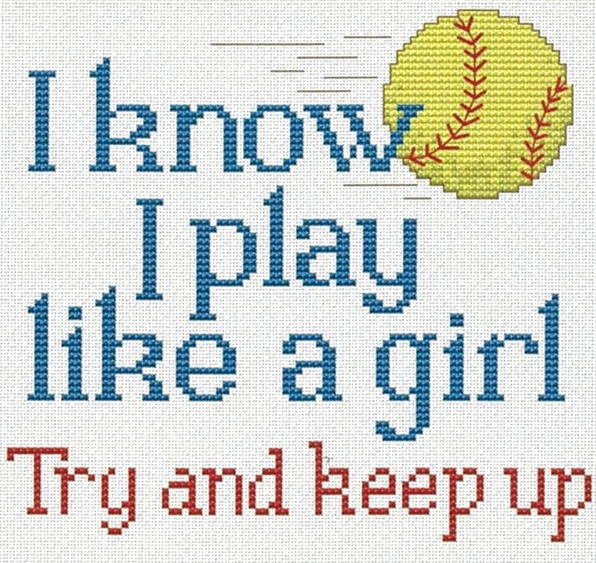 "Play Softball!" | Cross Stitch Pattern
