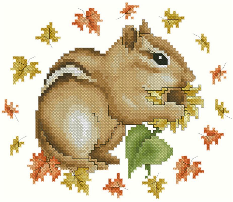 "Autumn Chipmunk" | Cross Stitch Pattern