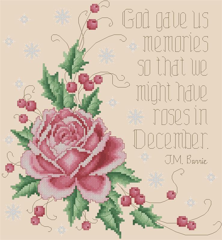 "Roses In December" | Cross Stitch Pattern