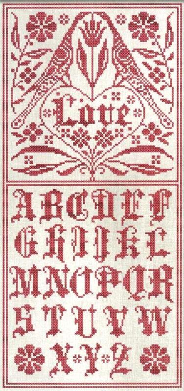 "A Fraktur Love Sampler" | Cross Stitch Pattern
