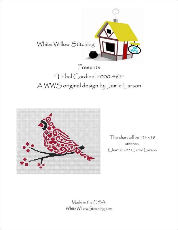 "Tribal Cardinal" | Cross Stitch Pattern