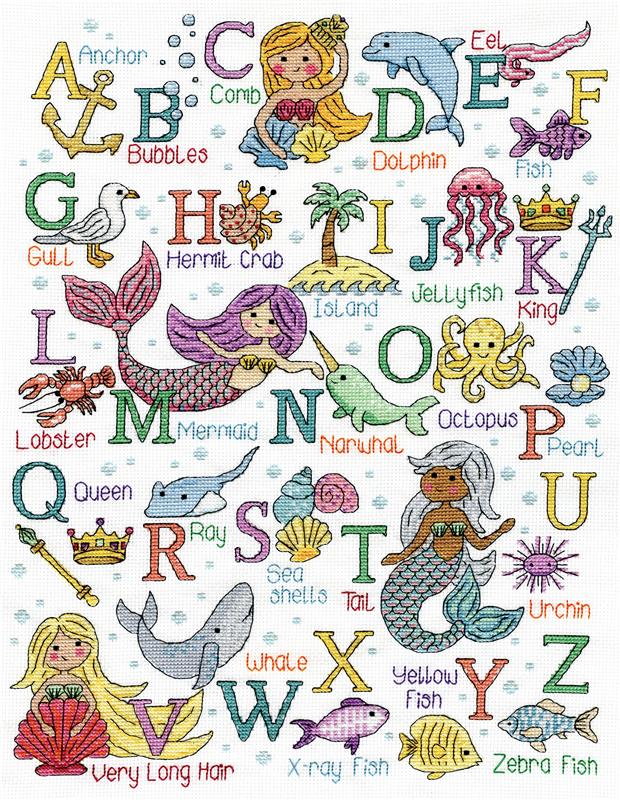"Mermaid ABC" | Cross Stitch Kit