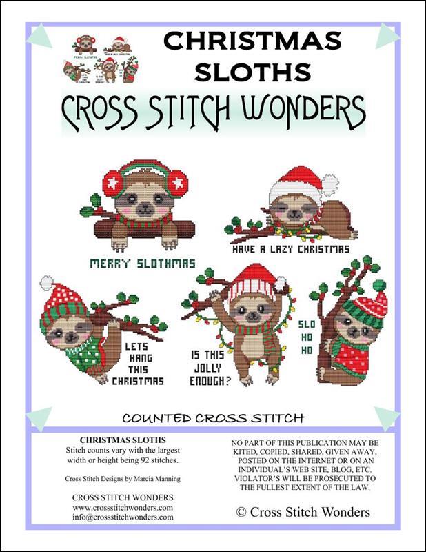 "Christmas Sloths Combo" | Cross Stitch Pattern