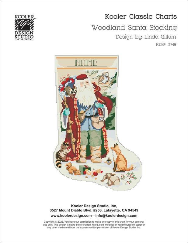 "Woodland Santa Stocking" | Cross Stitch Pattern
