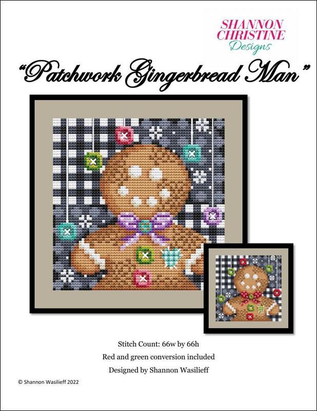 "Patchwork Gingerbread Man" | Cross Stitch Pattern