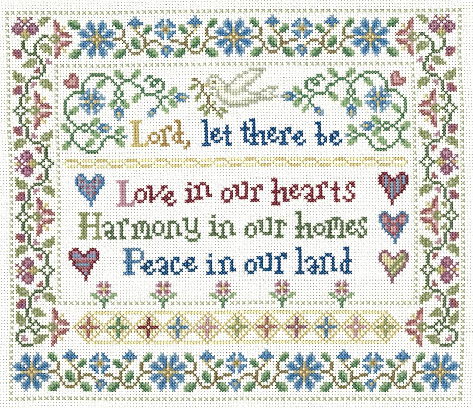 "Love, Harmony, Peace" | Cross Stitch Pattern
