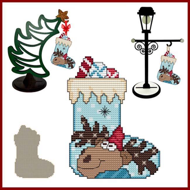 "Christmas Stocking - Moose" | Cross Stitch Pattern