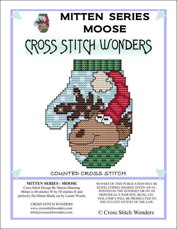 "Mitten Series - Moose" | Cross Stitch Pattern