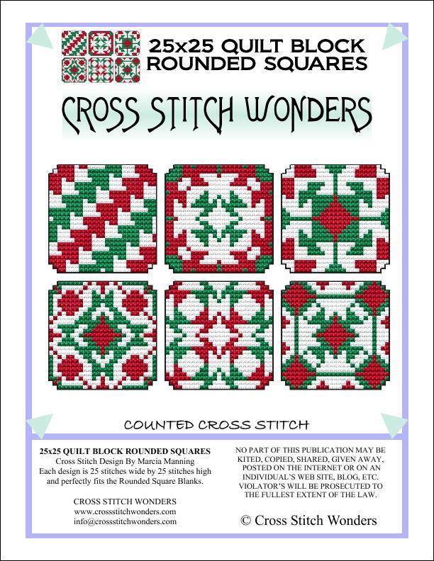 "Quilt Block Rounded Squares" | Cross Stitch Pattern