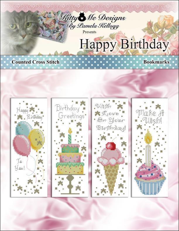 "Happy Birthday Bookmarks" | Cross Stitch Pattern