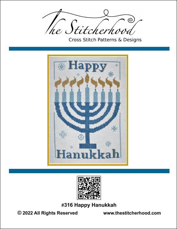 "Happy Hanukkah" | Cross Stitch Pattern