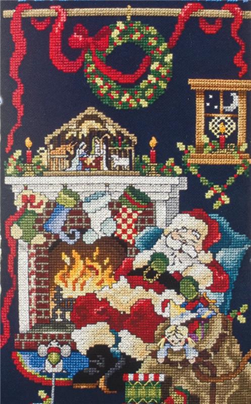 "Sleepy Santa Stocking" | Cross Stitch Pattern