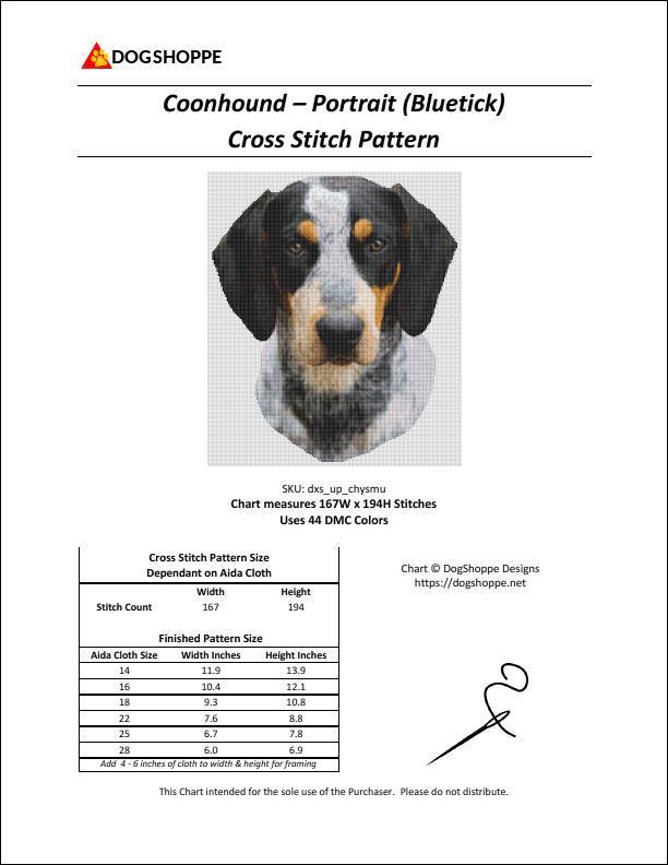 "Coonhound - Portrait (Bluetick)"