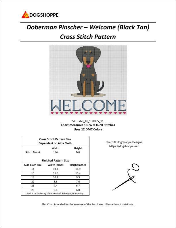 "Doberman Pinscher - Welcome (Black)"
