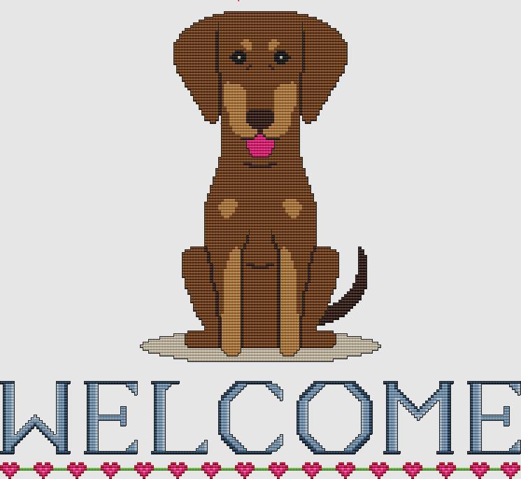 "Doberman Pinscher - Welcome (Red)"
