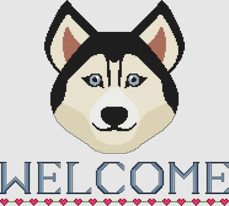 "Siberian Husky - Welcome (Black)"
