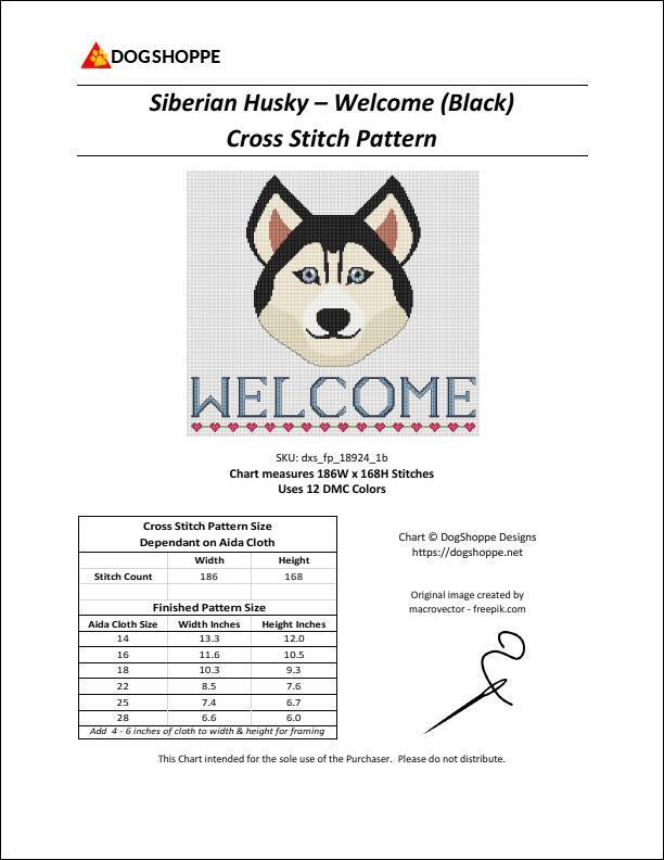 "Siberian Husky - Welcome (Black)"