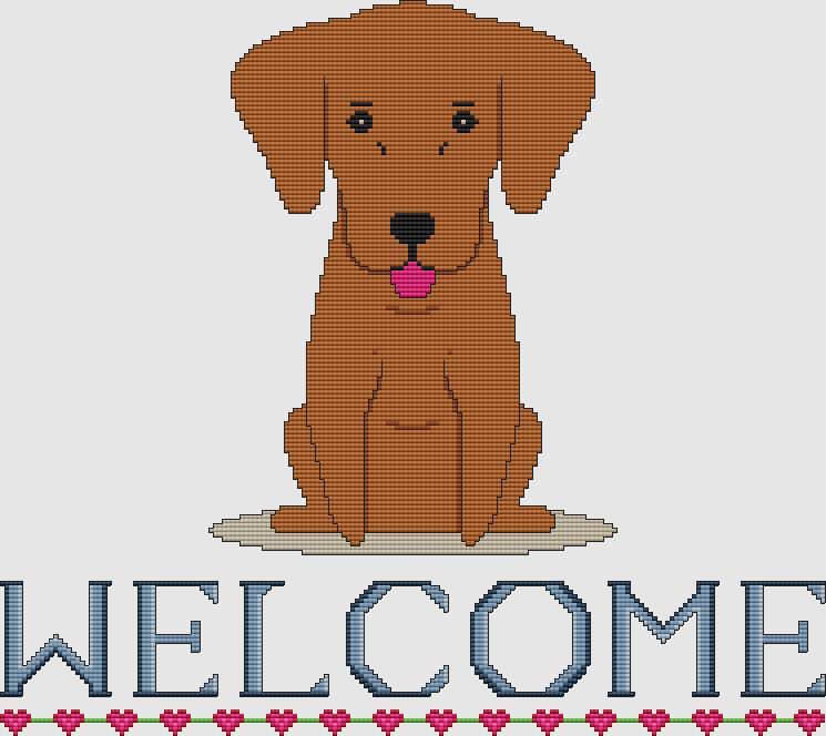 "Vizsla - Welcome" | Cross Stitch Pattern
