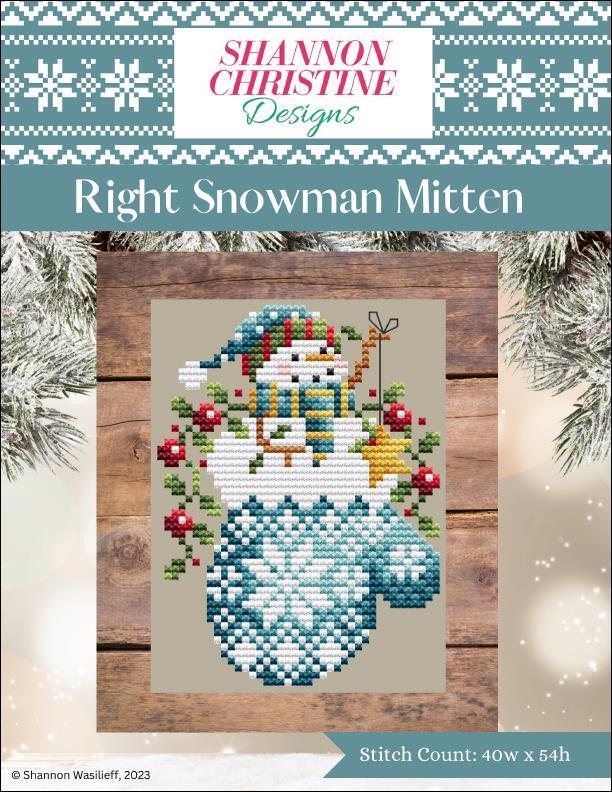 "Right Snowman Mitten" | Cross Stitch Pattern
