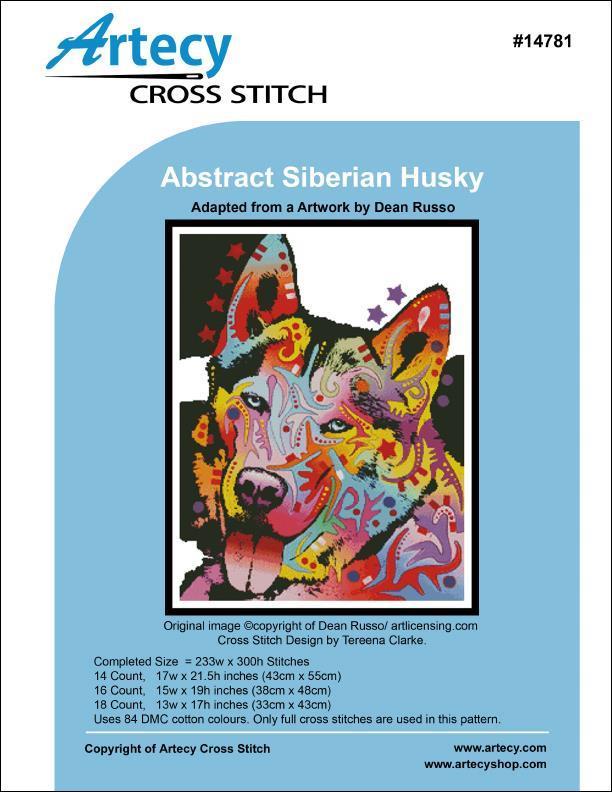 "Abstract Siberian Husky" | Cross Stitch Pattern