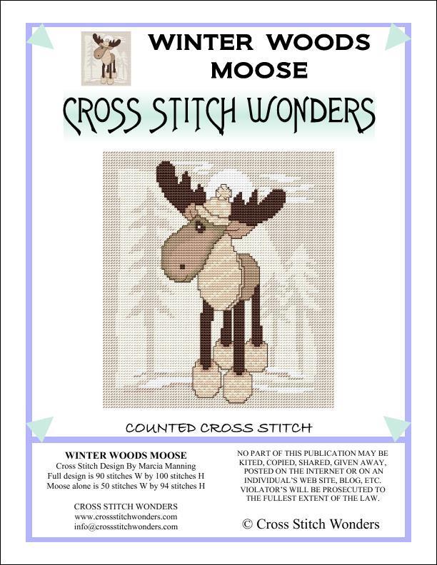 "Winter Woods MOOSE" | Cross Stitch Pattern