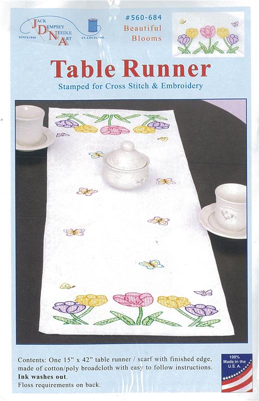 "Beautiful Blooms Table Runner" | Cross Stitch Item
