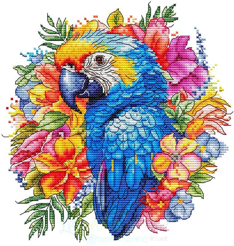"Tropical Parrot" | Cross Stitch Pattern