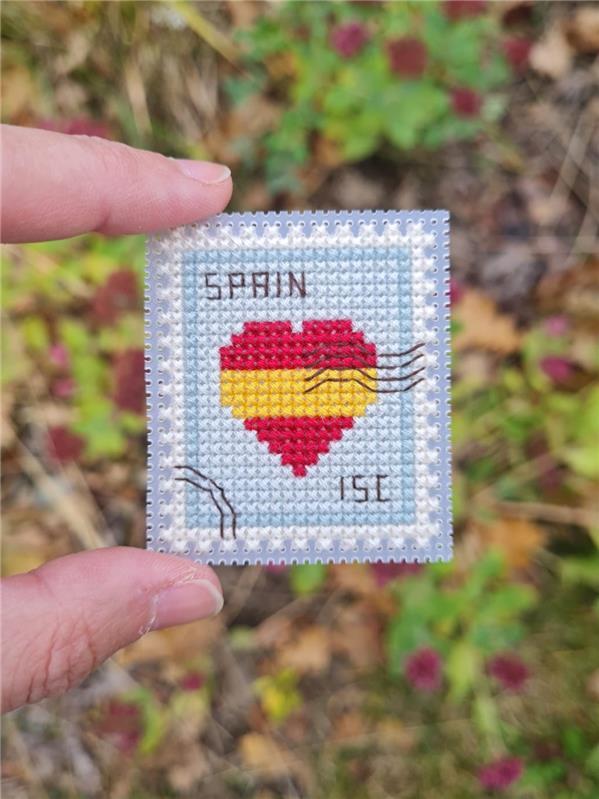 "Spain Postage Stamp" | Cross Stitch Pattern