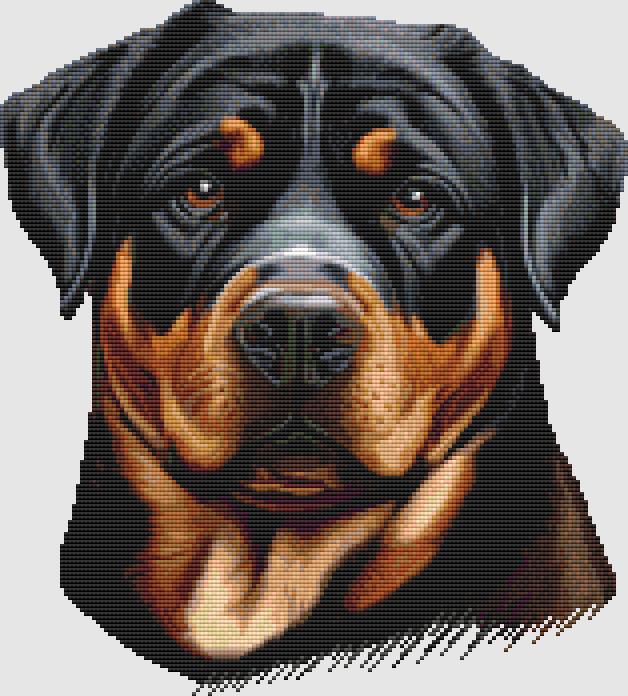 "Rottweiler - Portrait" | Cross Stitch Pattern