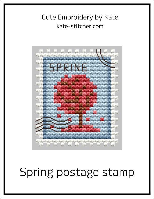 "Spring Postage Stamp" | Cross Stitch Pattern