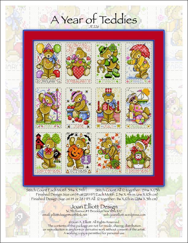 "A Year of Teddies" | Cross Stitch Pattern